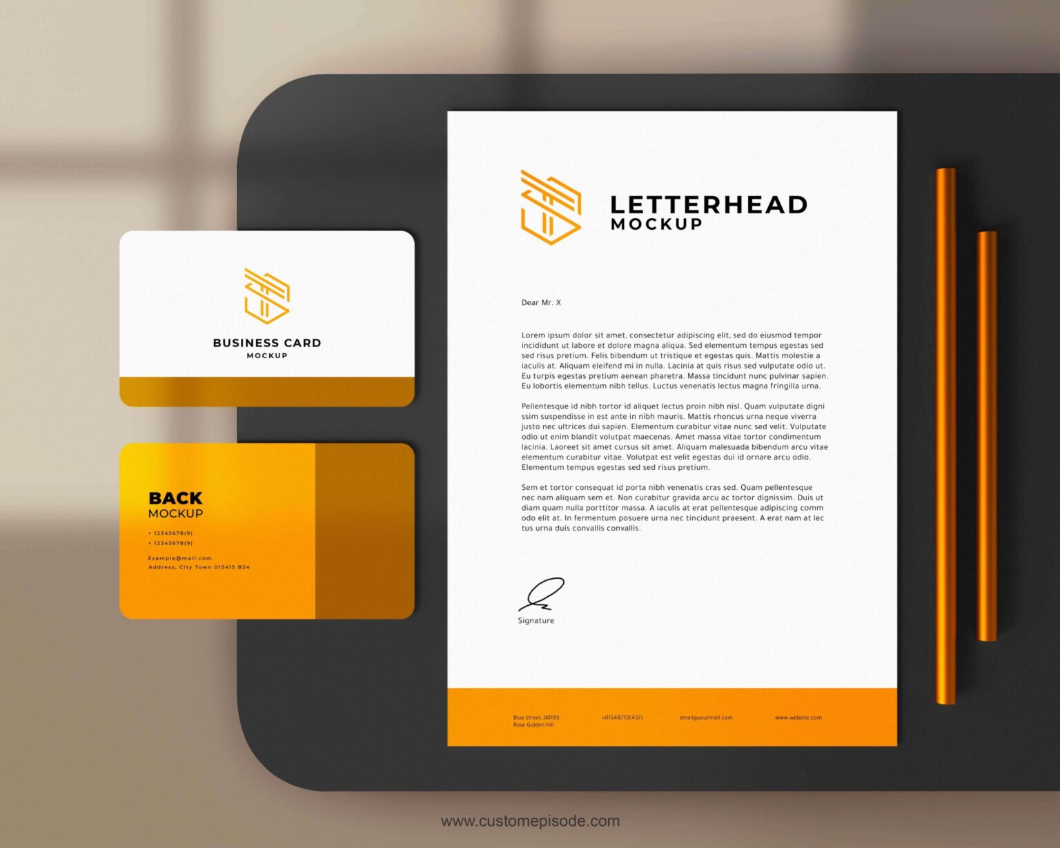 Stationery mockup Free Download PSD Templates - CUSTOM EPISODE