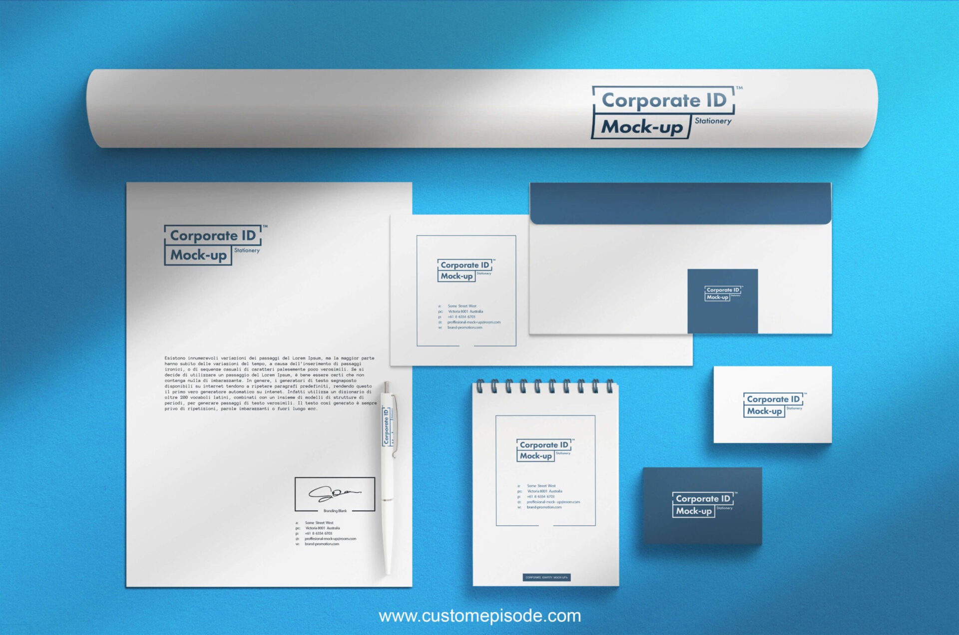 Free stationery mockup download Photoshop psd template - CUSTOM EPISODE