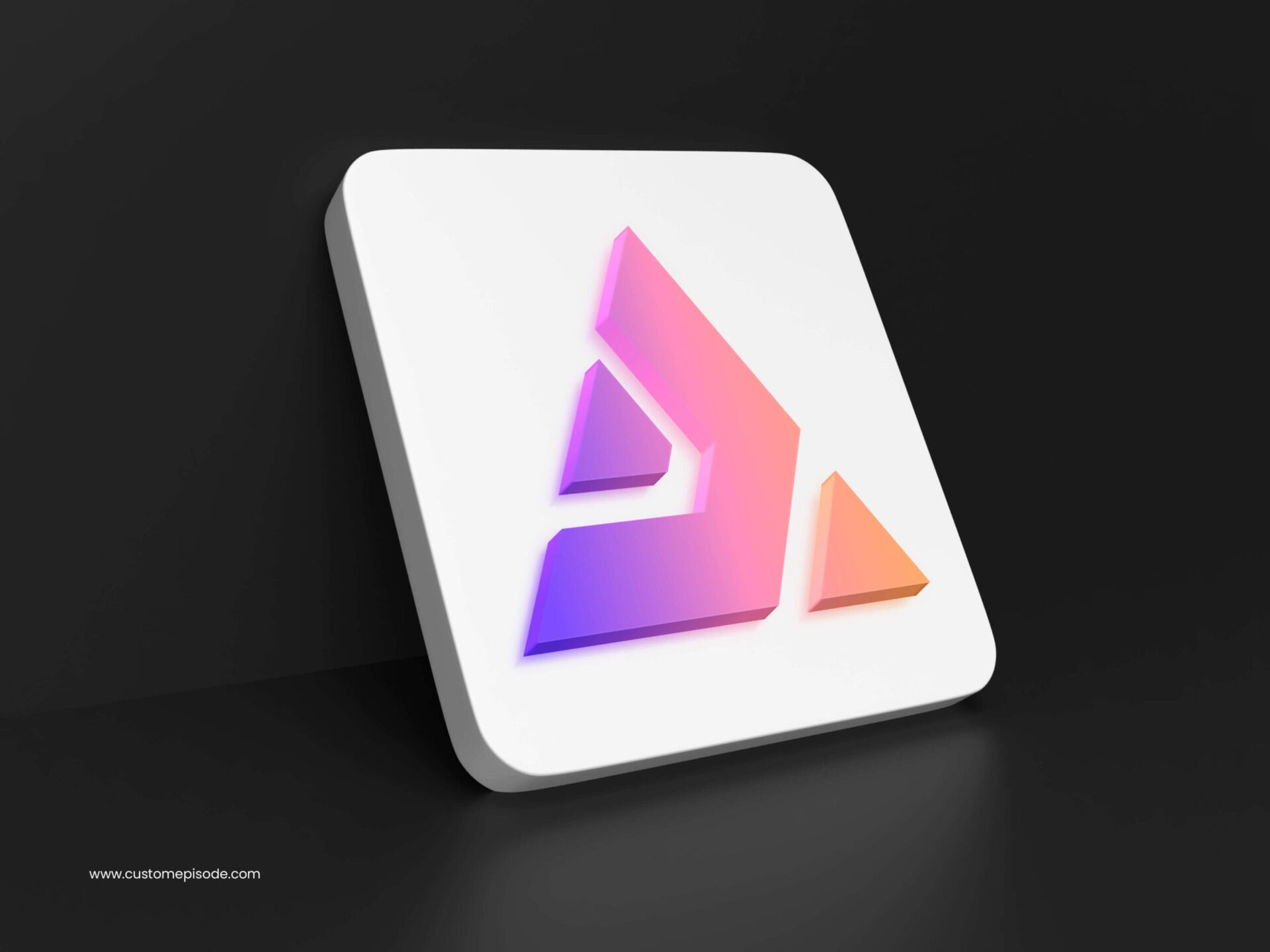 3D view Logo Mockup Free Download - CUSTOM EPISODE