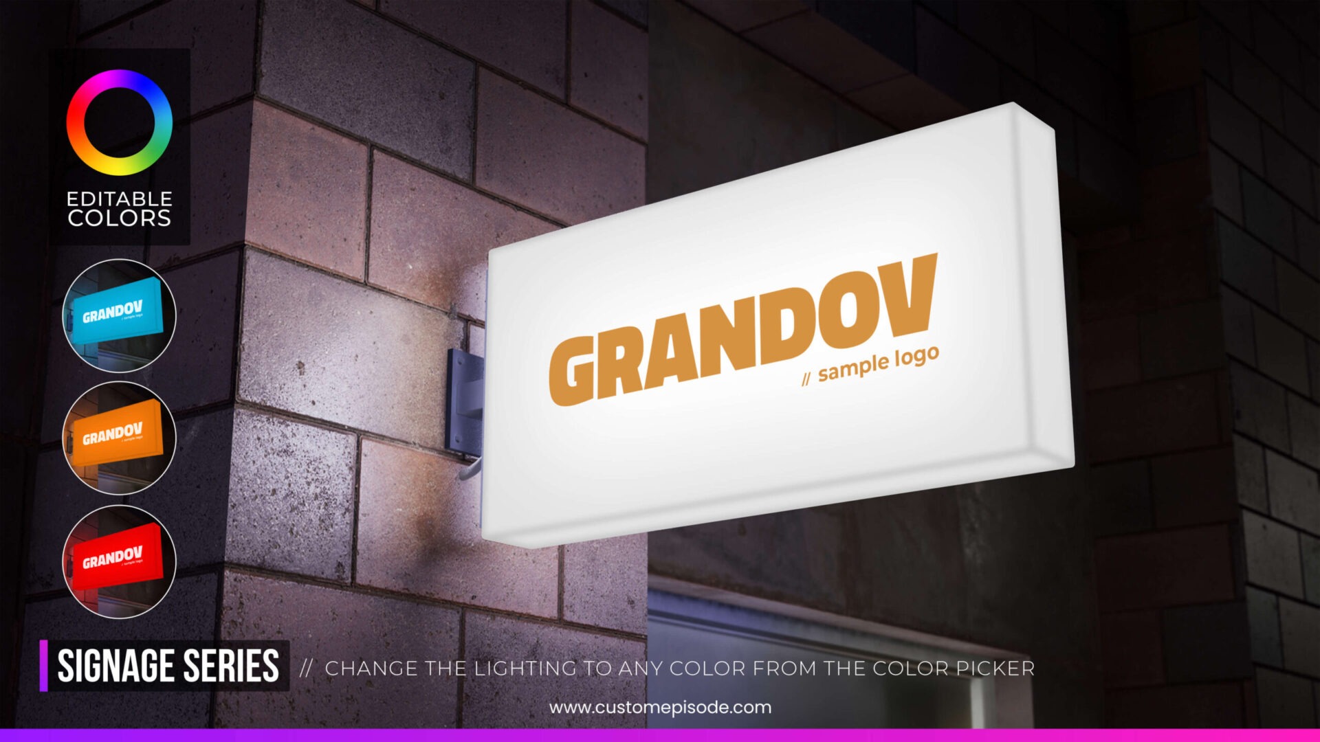 3D Store Logo Mockup Free Download - CUSTOM EPISODE