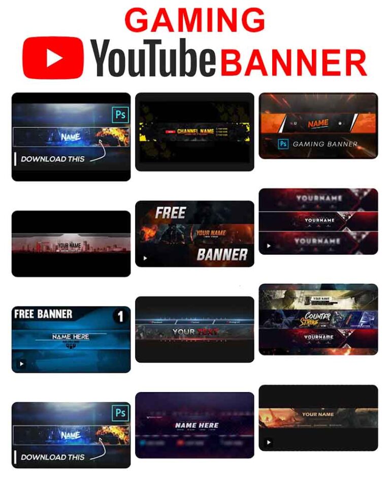 10+ Youtube Gaming channel art Banner Template PSD Free Download ...