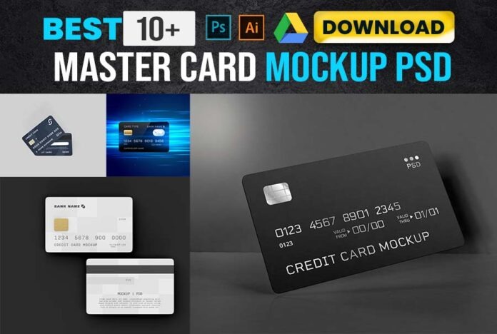Master Card Or credit card mockup PSD Free Download - CUSTOM EPISODE