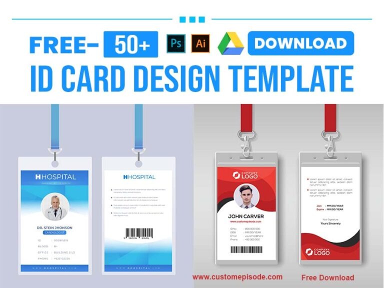 50+ Best ID Card Design Template Free Download - CUSTOM EPISODE