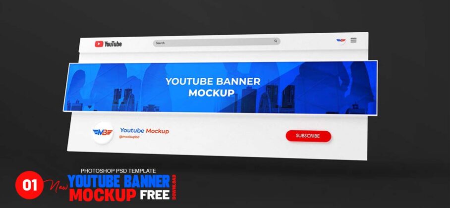 15+ Best YouTube Banner Mockup PSD Free Download - CUSTOM EPISODE