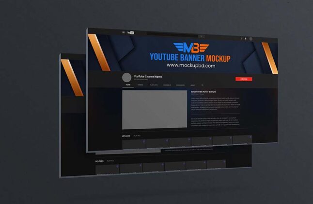 15+ Best YouTube Banner Mockup PSD Free Download - CUSTOM EPISODE