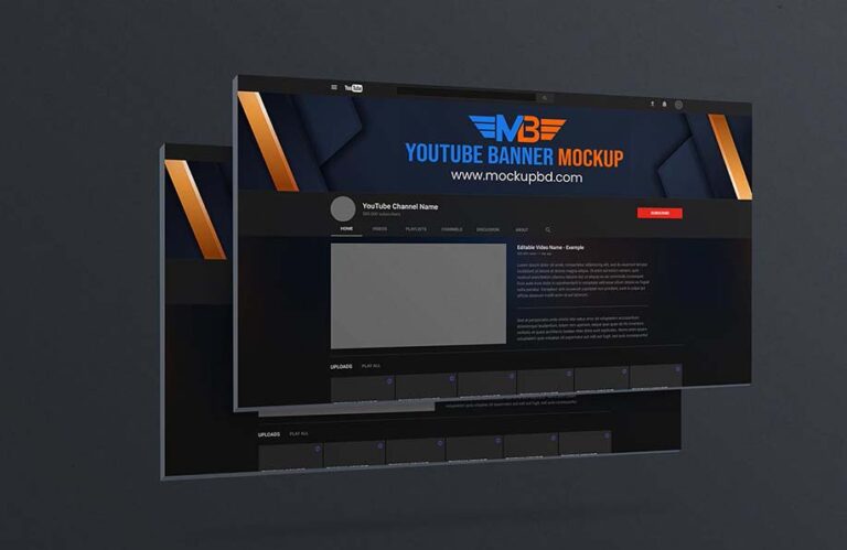 15+ Best YouTube Banner Mockup PSD Free Download - CUSTOM EPISODE