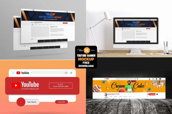 15+ Best YouTube Banner Mockup PSD Free Download - CUSTOM EPISODE