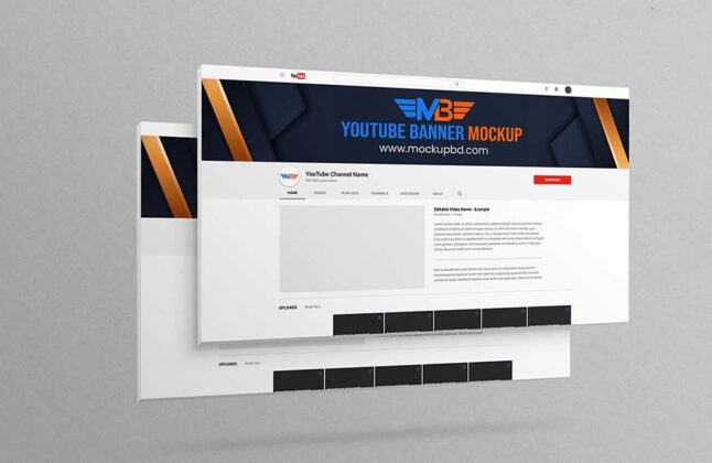 15+ Best YouTube Banner Mockup PSD Free Download - CUSTOM EPISODE