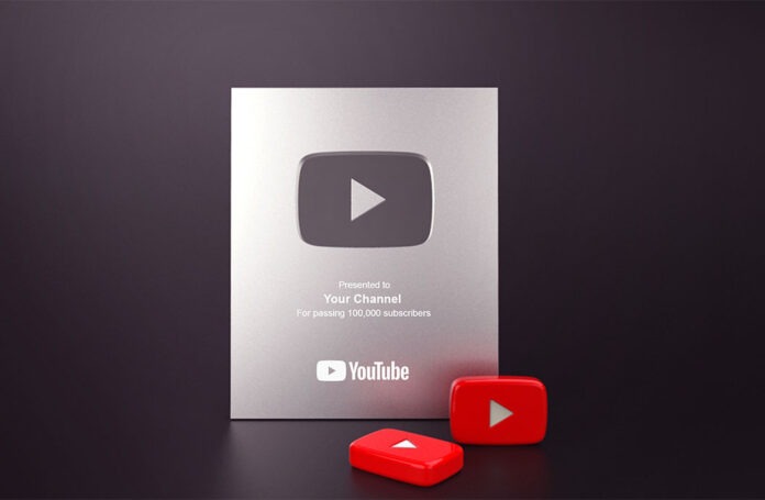 Silver and Gold play button youtube mockup Free Download # ...