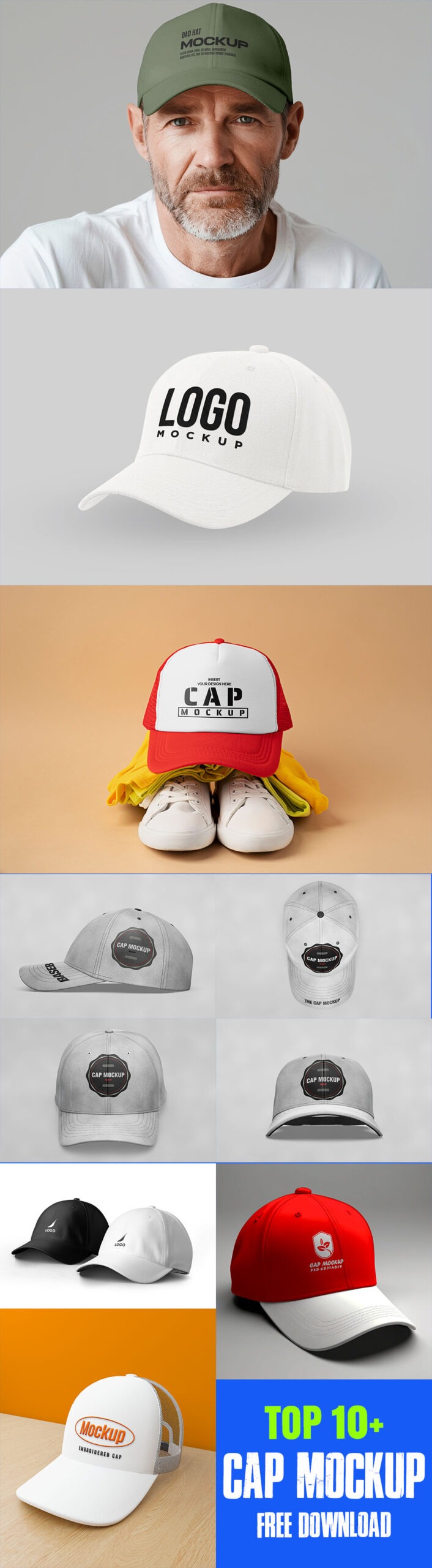 10+ Best PSD Cap Mockup Free Download - CUSTOM EPISODE